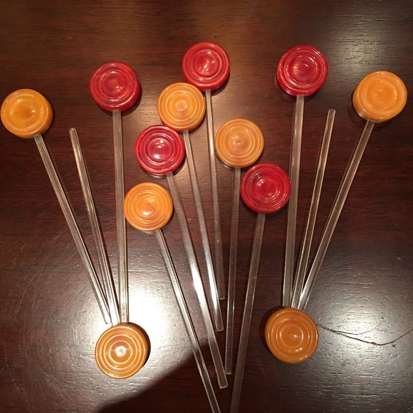 Dining | Vintage Bakelite 12 Lollipop Twizzle Stick Stirrers ...